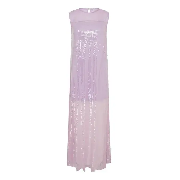 SOUR FIGS Sequined Sheer Gown In Wisteria