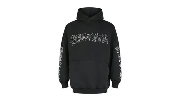 Balenciaga Diy Metal Logo Hoodie - Faded/black/white