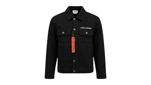 Off-White Zip Trucker Denim Jacket - Black