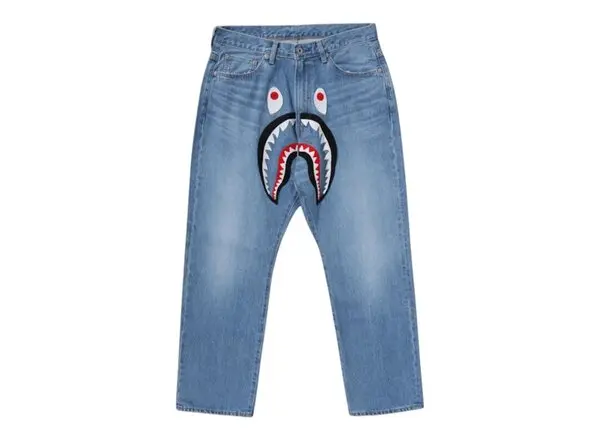 A BATHING APE Shark Loose Fit 13 Oz Denim Pants