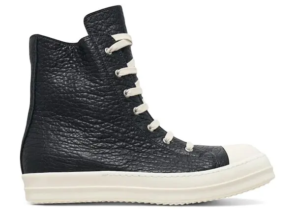 Rick Owens High Top Sneakers Pebbled Lamb Leatherin