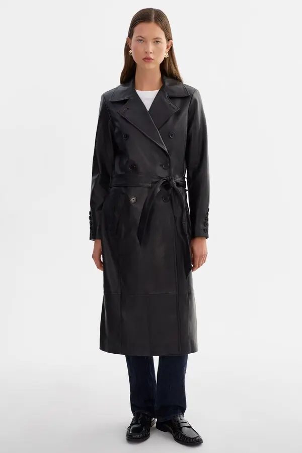 LAMARQUE Erma Leather Trench Coat