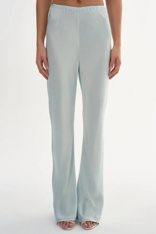 LAMARQUE Emile Bias Cut Pull-on Satin Pants - Light Blue