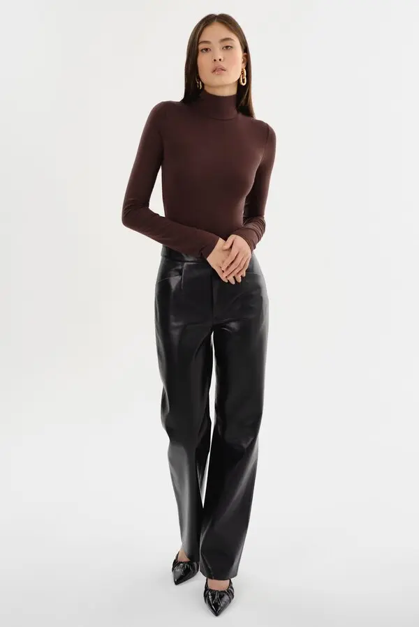 LAMARQUE Imani Recycled Leather Trousers - Black