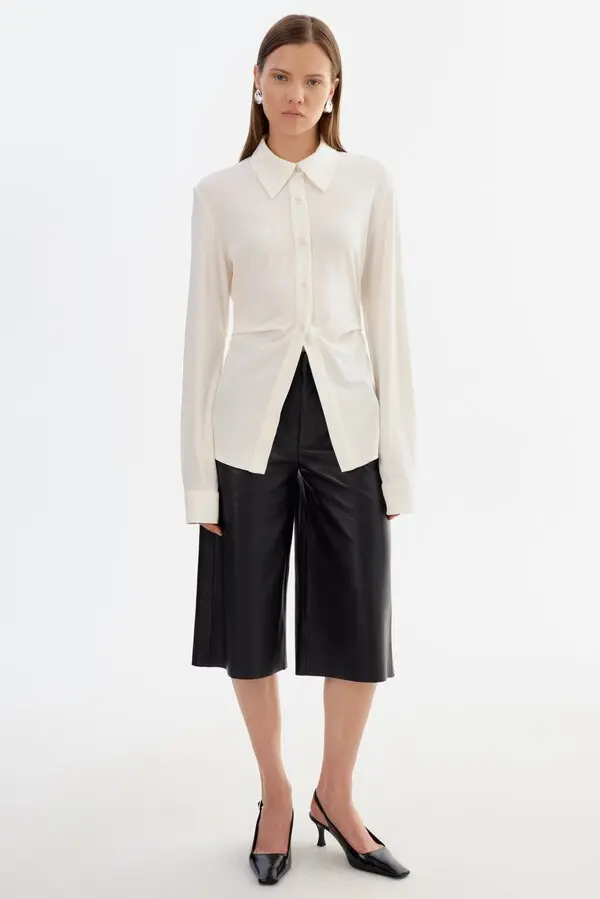 LAMARQUE Kai Fitted Knit Shirt - White