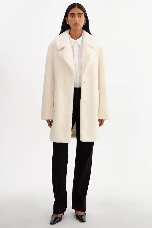 LAMARQUE Linnea Faux Fur Coat - Black