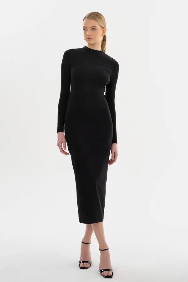 LAMARQUE Mirella Knit Maxi Dress - Black
