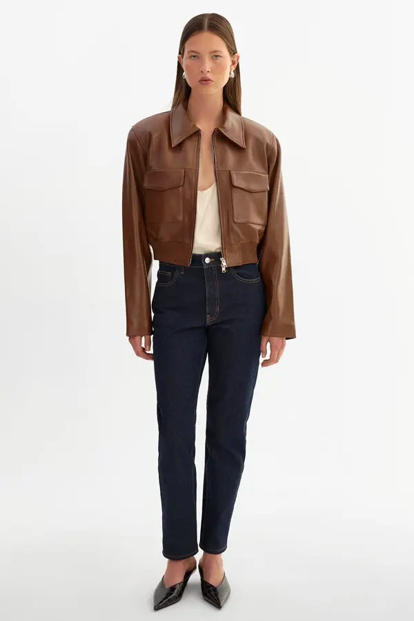 LAMARQUE Perry Leather Bomber Jacket - One-color