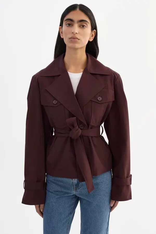 LAMARQUE Quinn Cropped Trench Coat - One-color