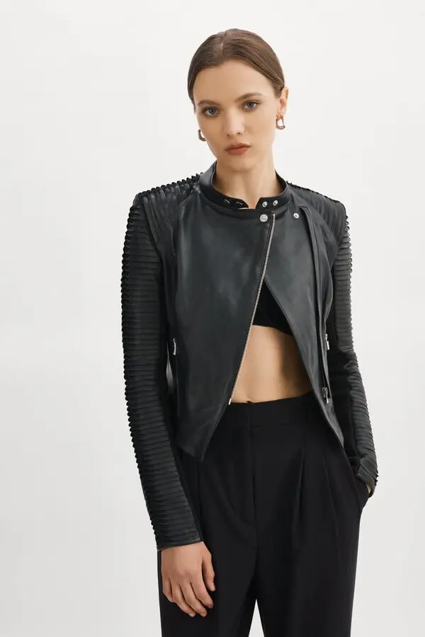 LAMARQUE Azra Leather Jacket - Black