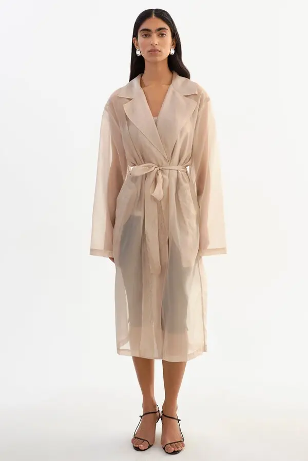 LAMARQUE Talise Sheer Organza Trench Coat