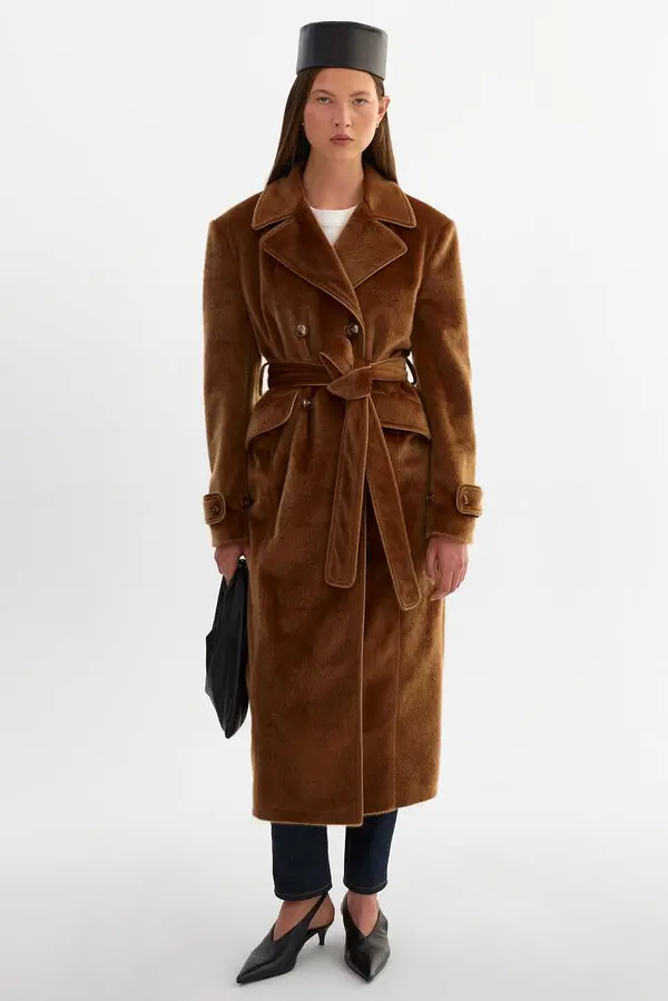 LAMARQUE Wilda Faux Hair On Trench Coat - One-color