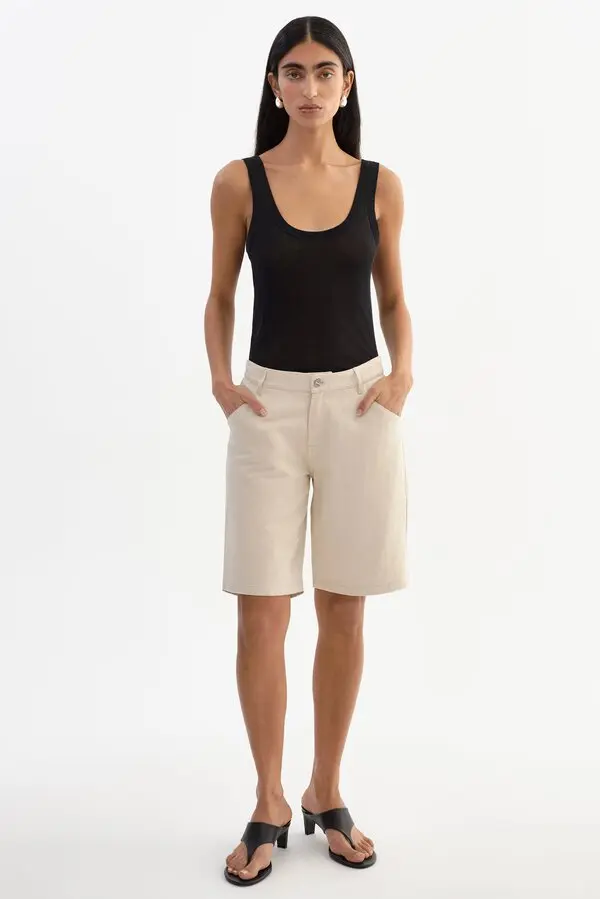 LAMARQUE Bary Linen Blend Twill Bermuda Shorts