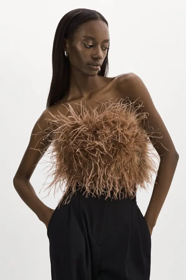 LAMARQUE Zaina Feather Bustier - Sirocco
