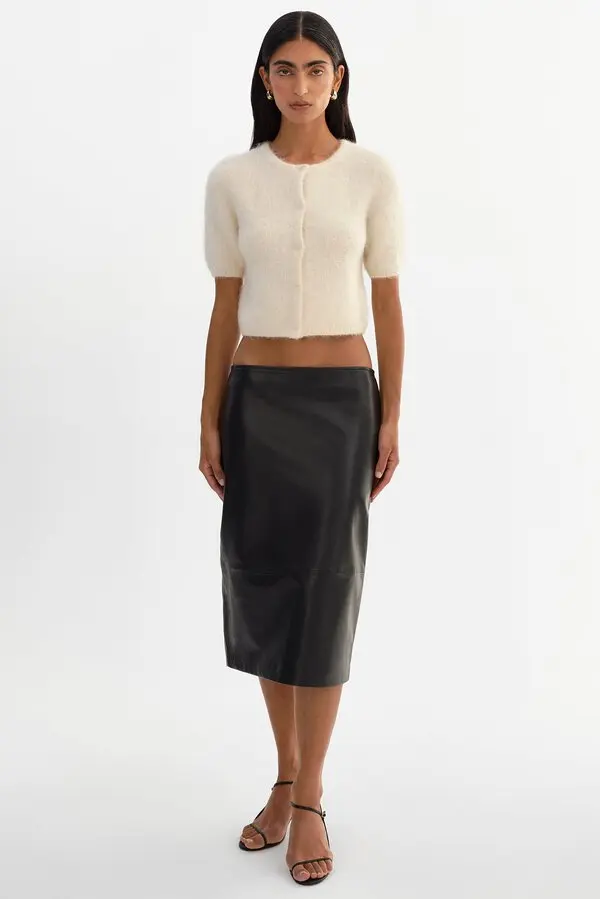 LAMARQUE Abril Low Rise Leather Skirt