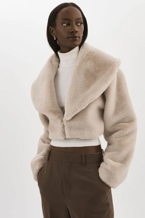 LAMARQUE Danika Cropped Faux Fur Jacket