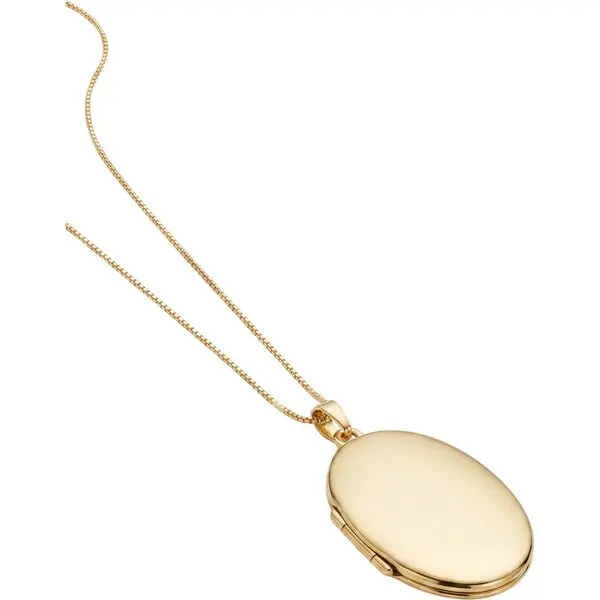 Argento Vivo Stacy 14k Plated Oval Locket Necklace - Gold