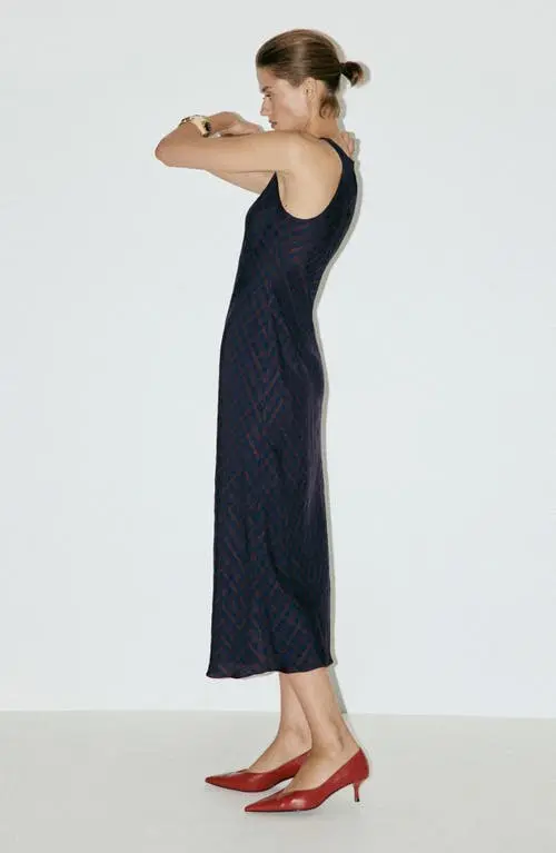 Mango Mimmi Check Print Midi Dress