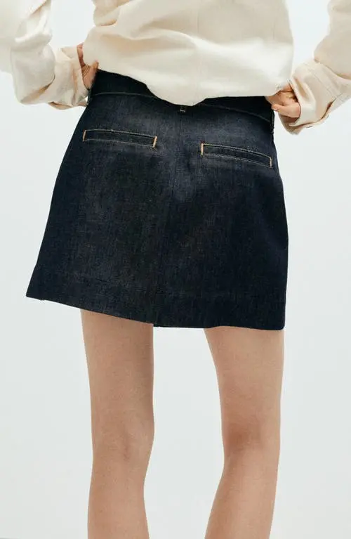 Mango Macy Pleated Denim Miniskirt