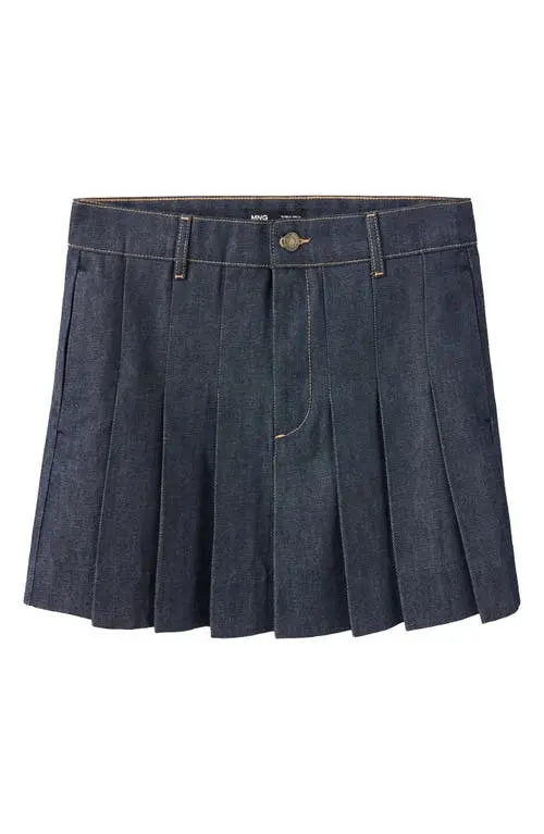 Mango Macy Pleated Denim Miniskirt