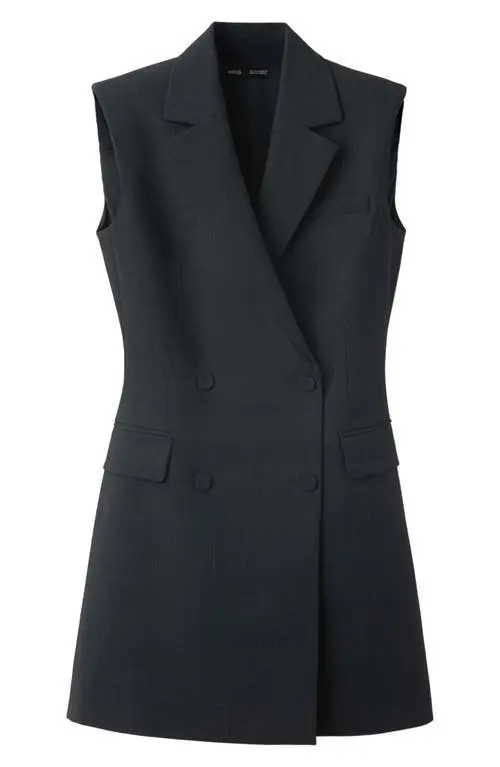 Mango Loi Pinstripe Sleeveless Mini Coat Dress