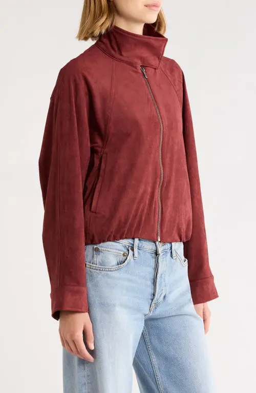 KITTENISH Faux Suede Bomber Jacket - Bardot