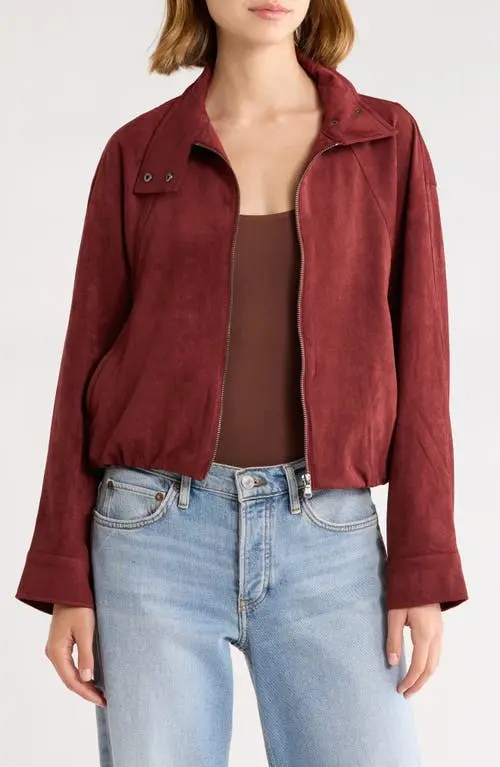 KITTENISH Faux Suede Bomber Jacket - Bardot