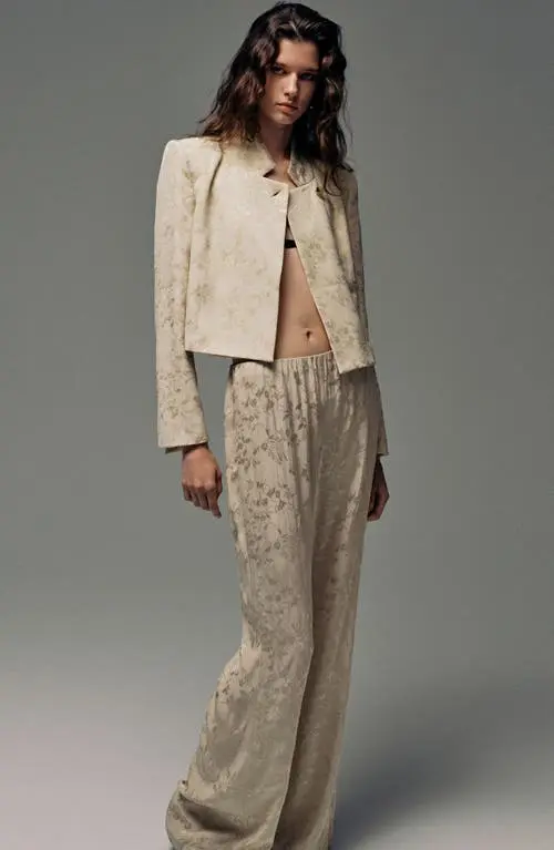 Mango Lenny Jacquard Straight Leg Pants