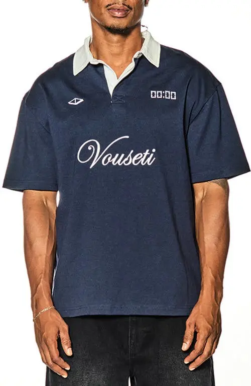 VOUSETI Post Game Embroidered Cotton Rugby Polo