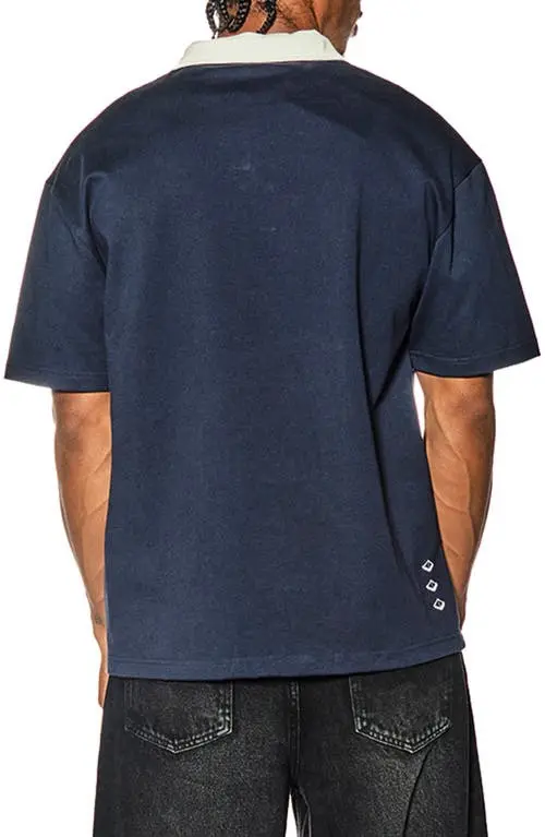 VOUSETI Post Game Embroidered Cotton Rugby Polo
