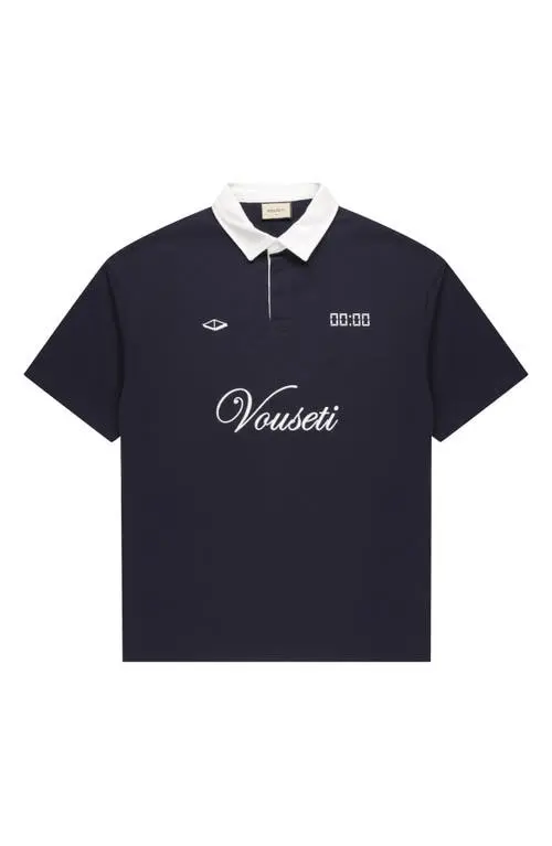 VOUSETI Post Game Embroidered Cotton Rugby Polo