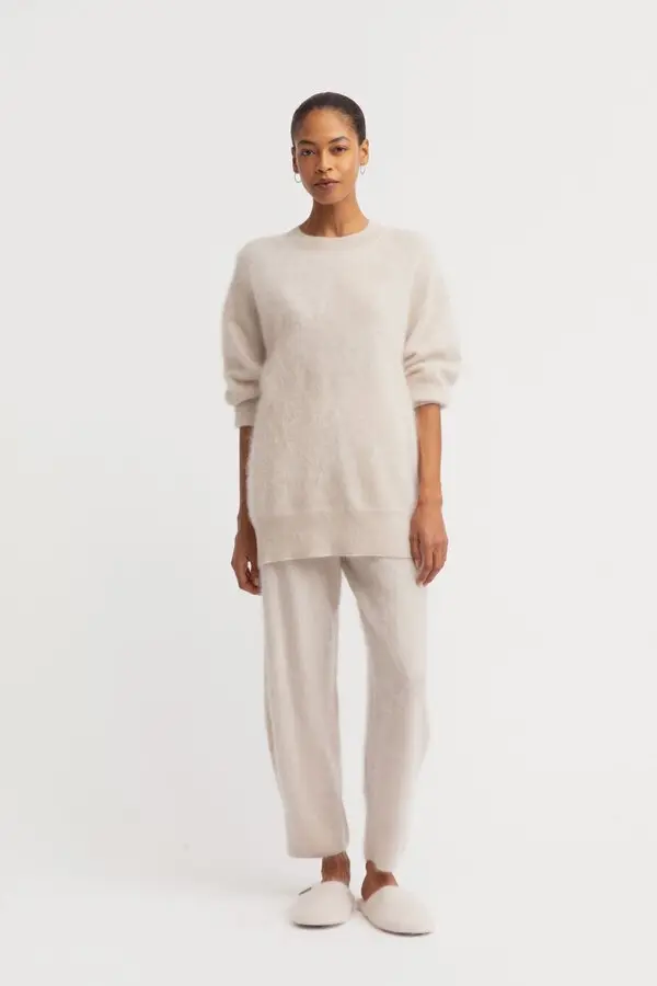 Iris Von Arnim Brushed Cashmere Sweater - Alabaster