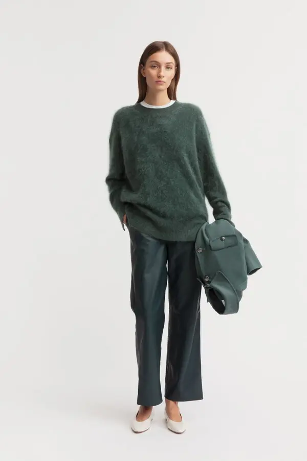 Iris Von Arnim Brushed Cashmere Sweater - Forest