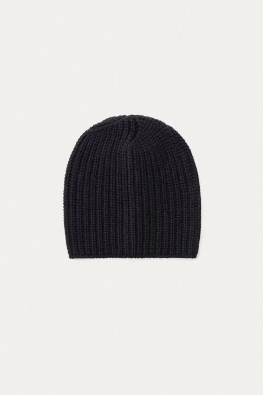 Iris Von Arnim Stonewashed Cashmere Beanie - Navy