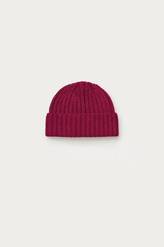 Iris Von Arnim Stonewashed Cashmere Beanie - Ruby Sw