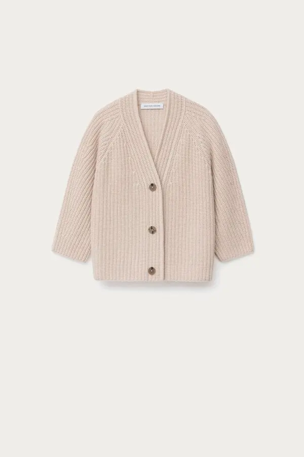 Iris Von Arnim Stonewashed Cashmere Cardigan - Alabaster