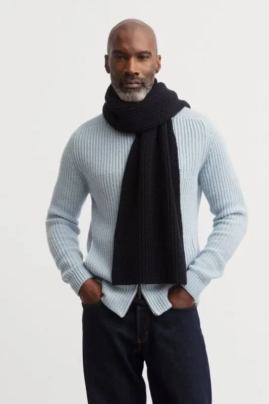 Iris Von Arnim Cashmere Scarf - Navy