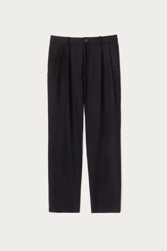 Iris Von Arnim Pleated Trousers - Navy