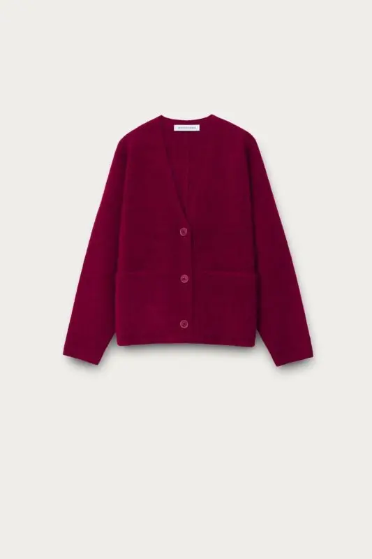 Iris Von Arnim Cashmere-silk Cardigan - Ruby