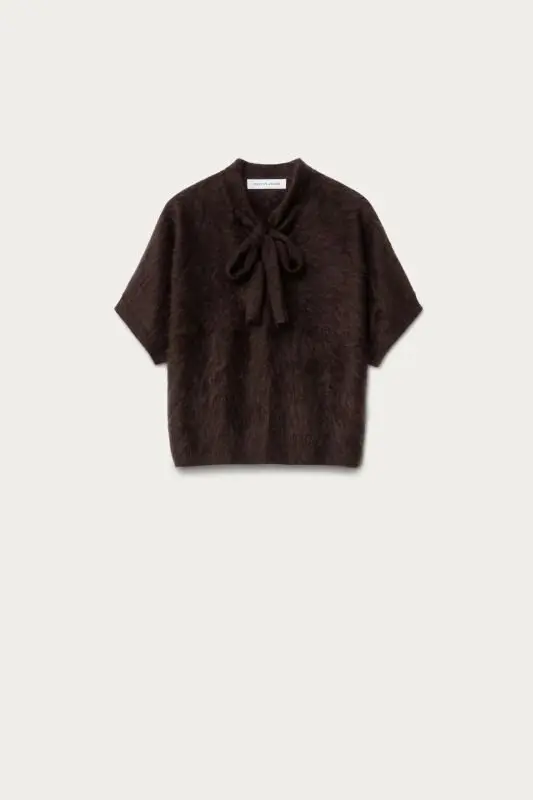 Iris Von Arnim Brushed Cashmere Top - Chocolate