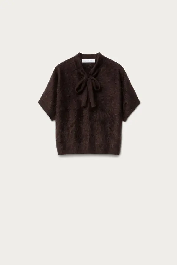 Iris Von Arnim Brushed Cashmere Top - Chocolate