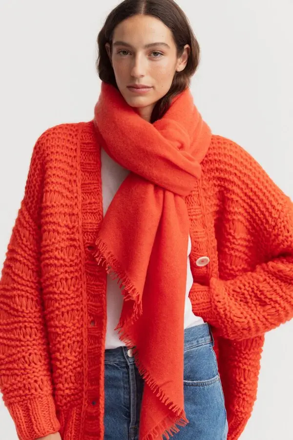 Iris Von Arnim Cashmere Scarf - Chili