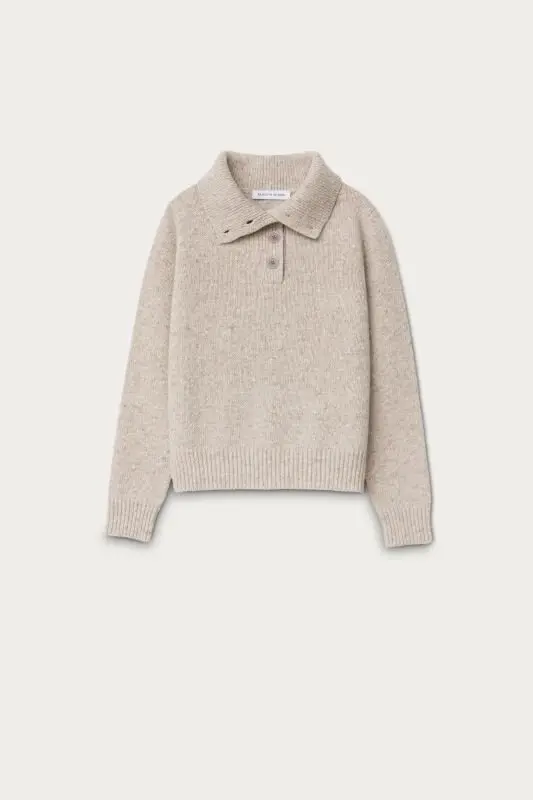 Iris Von Arnim Wool-cashmere Half-zip Sweater - Alabaster