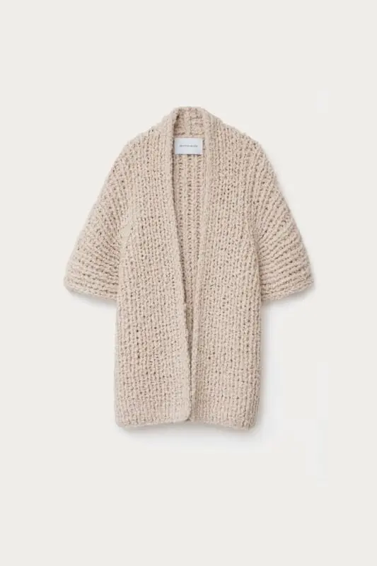 Iris Von Arnim Handknit Jacket - Alabaster