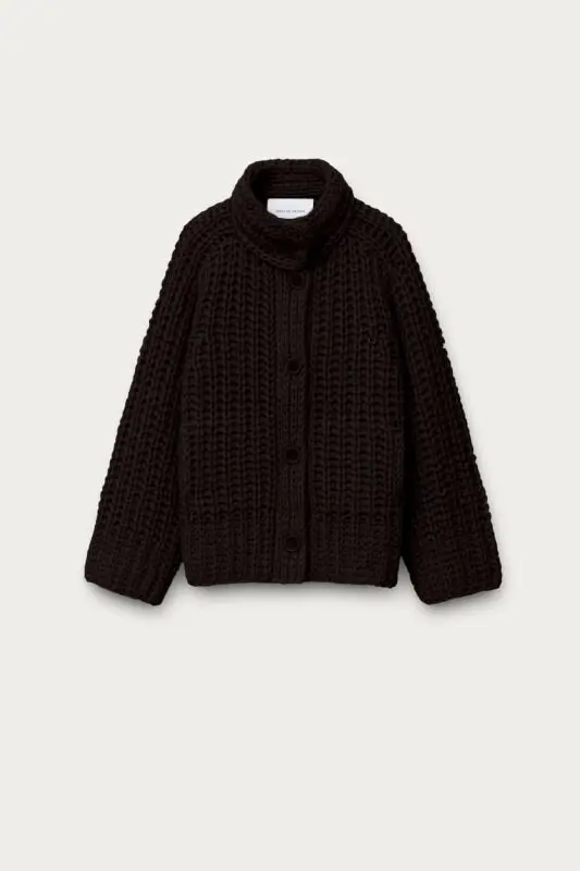 Iris Von Arnim Handknit Jacket - Chocolate