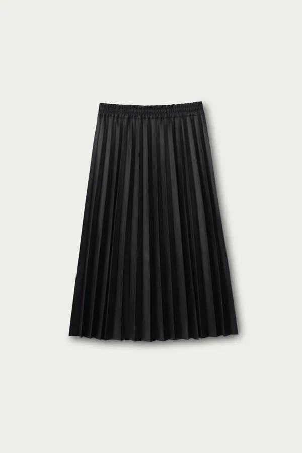 Iris Von Arnim Leather Skirt - Navy