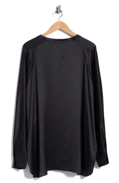 Vince Band Collar Silk Blouse