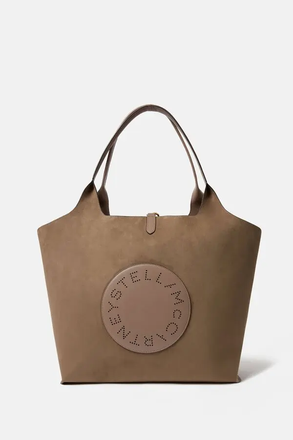 Stella McCartney Borsa Tote Reversibile Con Logo - Beige