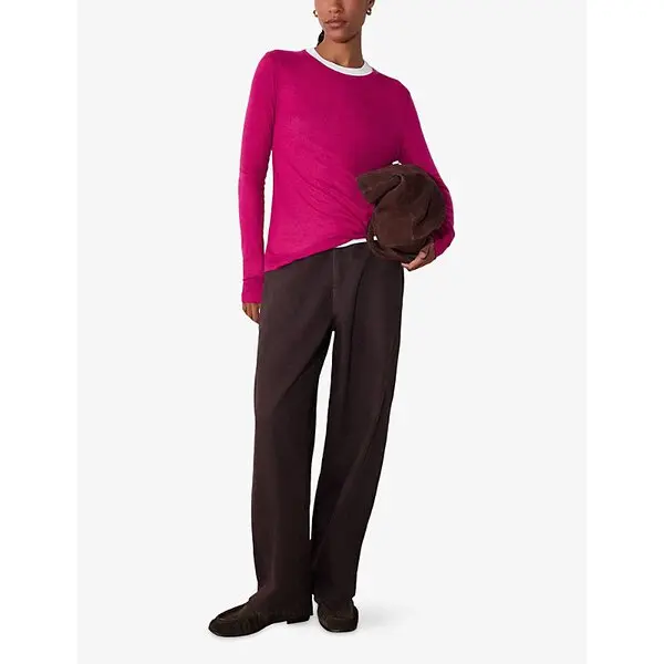 Whistles Crewneck Long-sleeve Jersey Top