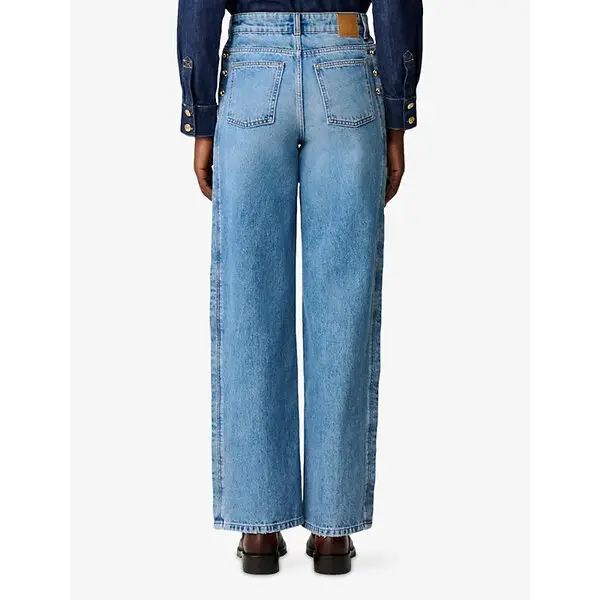 Claudie Pierlot Cut-out Straight-leg Denim Jeans
